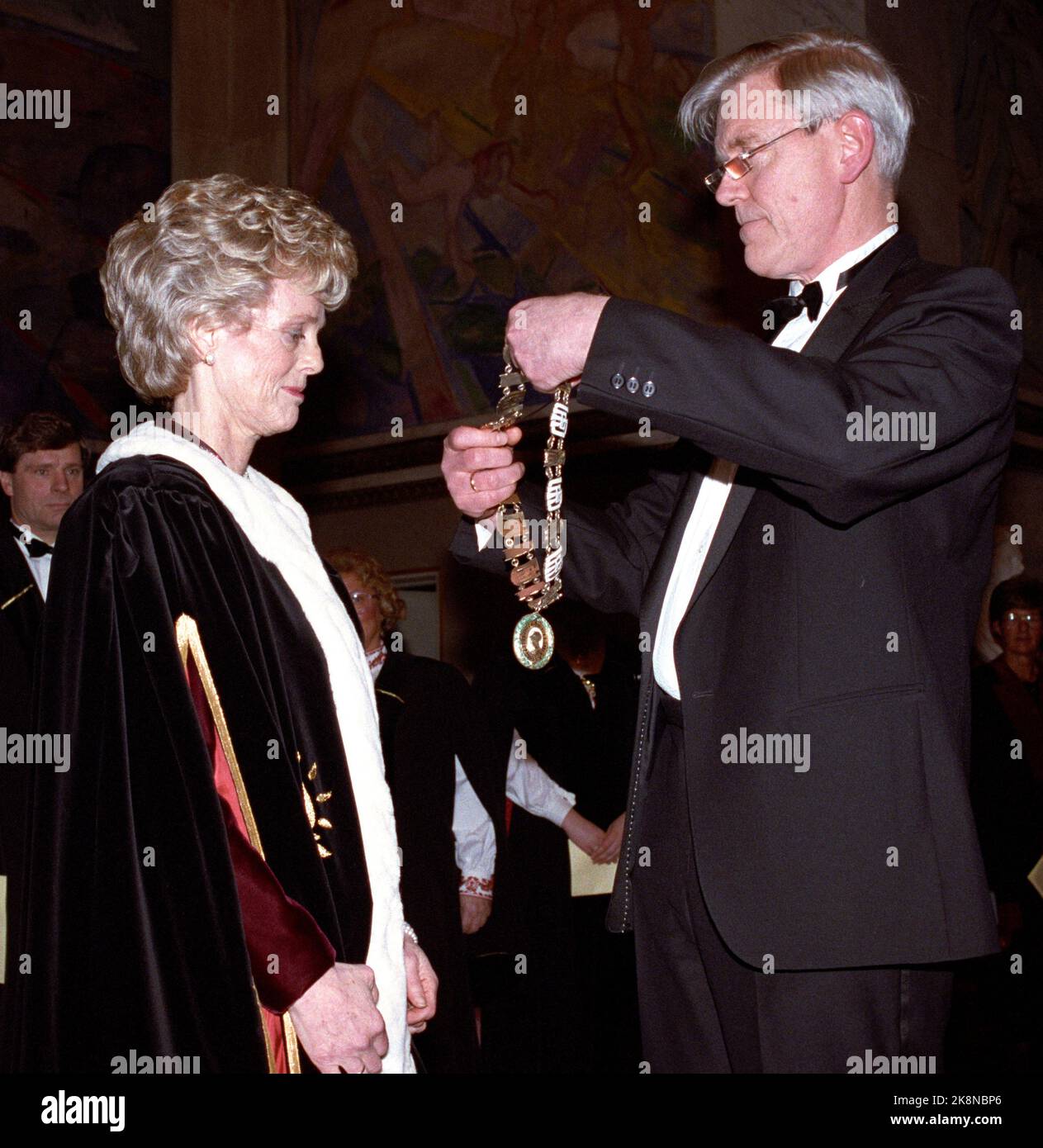 Oslo 19930220 Lucy Smith is solemnly appointed headmaster of the ...