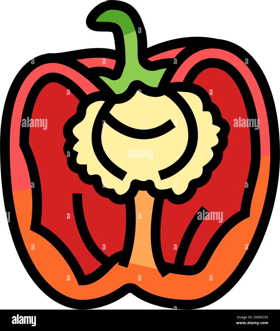 cut red pepper color icon vector illustration Stock Vector Image & Art ...