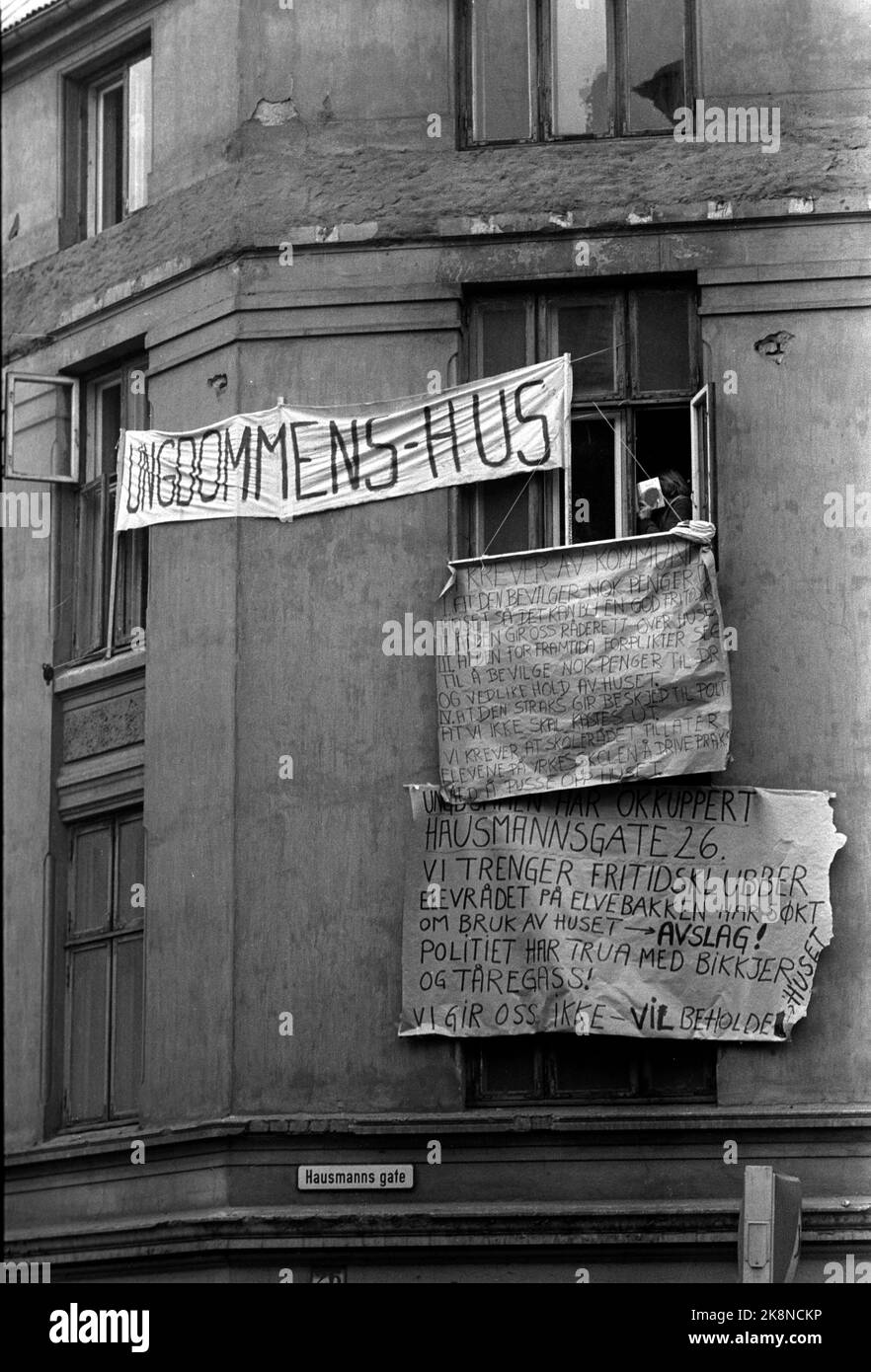 Hausmanns gate 26 is occupied by young people hi-res stock photography ...