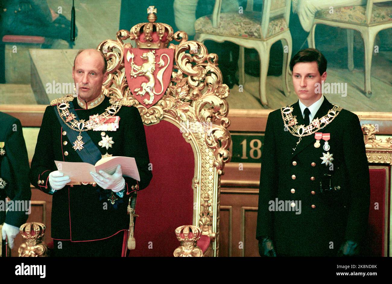 Oslo 19921002. The Storting's opening 1992. King Harald opens it 137. Storting. King Harald ...