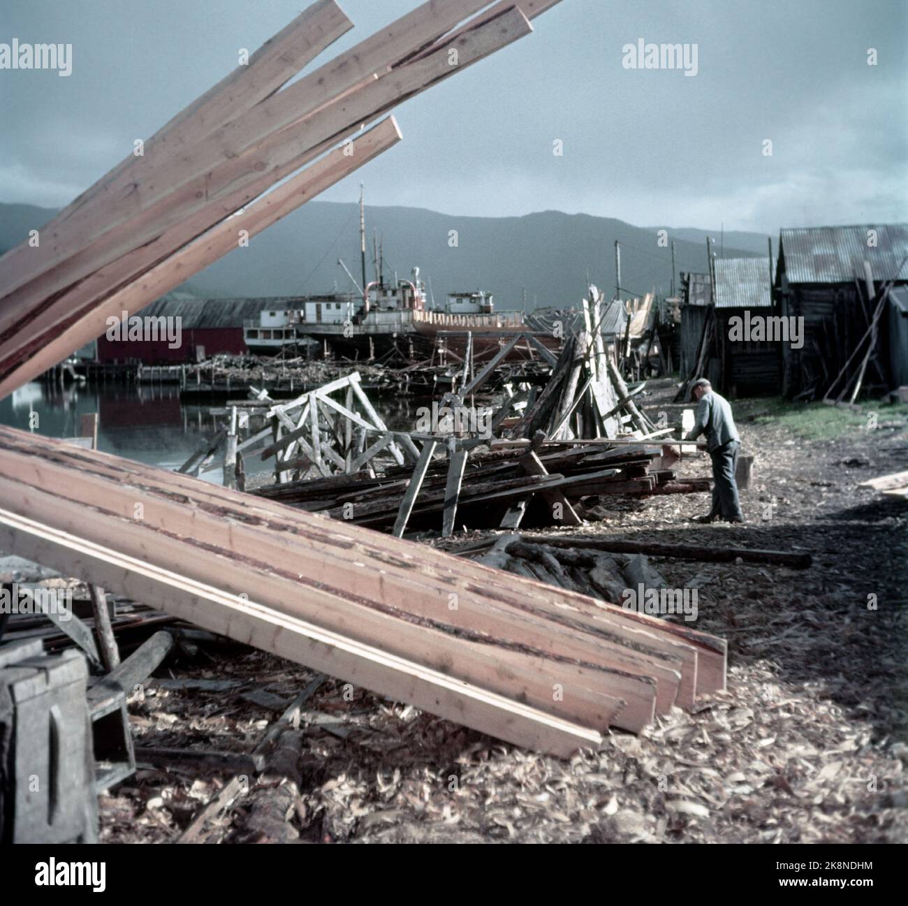 Rognan innerst i Saltdalsfjorden 19531010. Rognan er kjent over hele ...