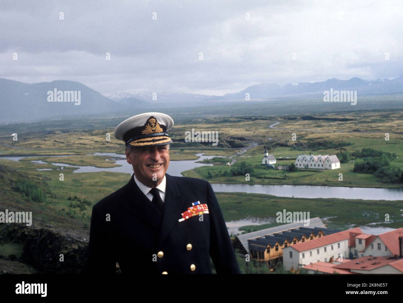 Iceland June 1974. King Olav on an official visit to Iceland. Here he ...