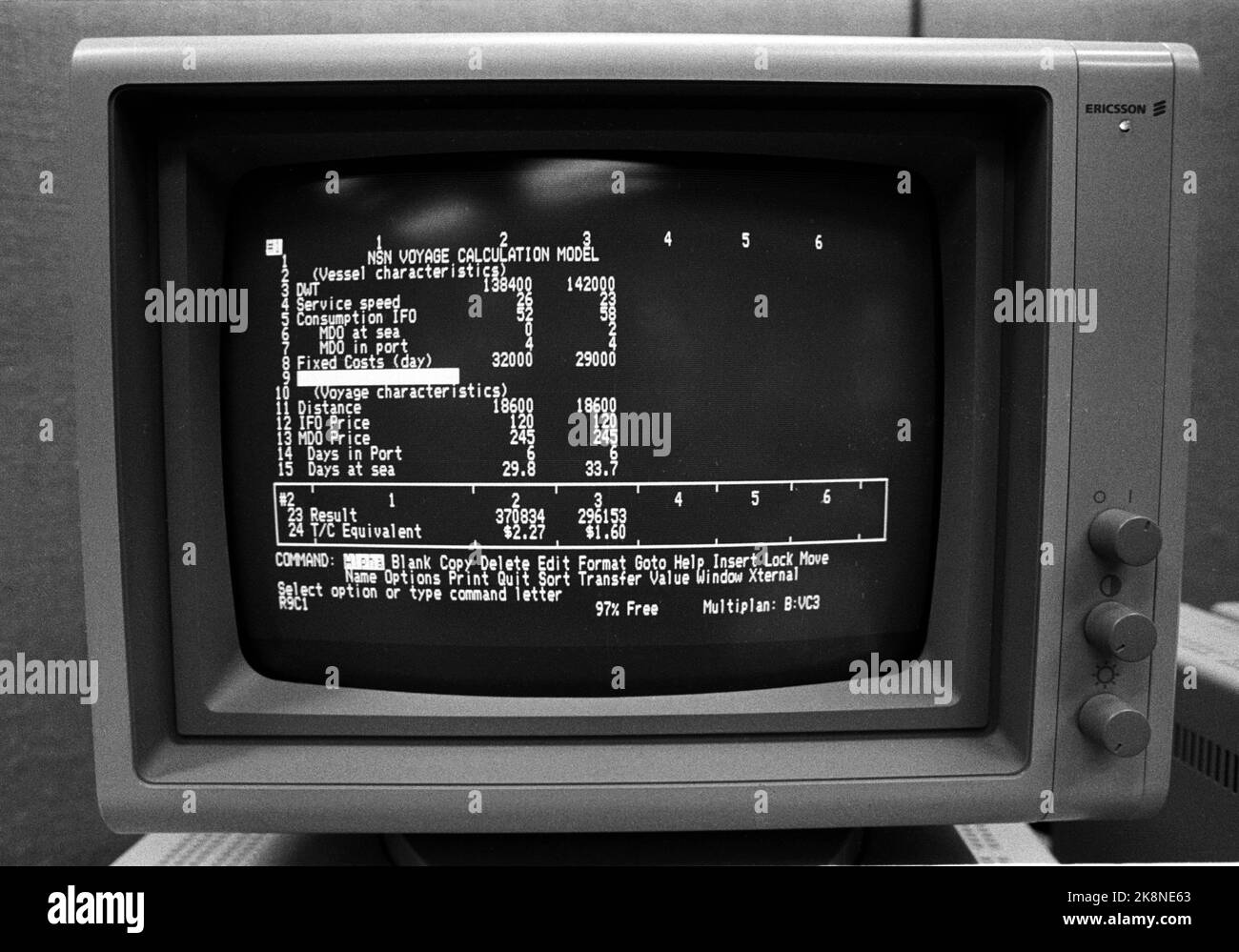 Oslo 19830520 Computer, computer screen with text. Photo: NTB / NTB ...