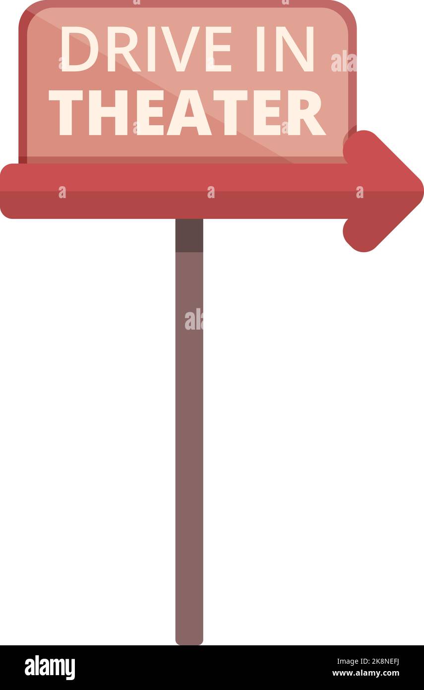Drive in theater sign icon cartoon vector. Cinema movie. Open air show ...