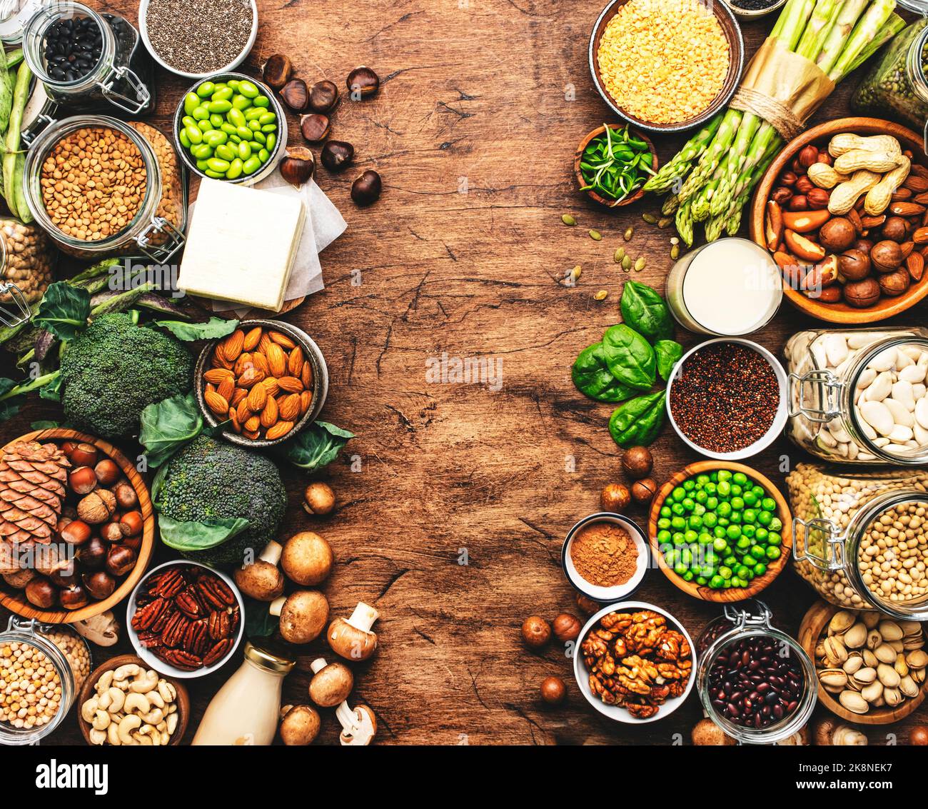 Vegan protein. Full set of plant based vegetarian food sources. Healthy ...