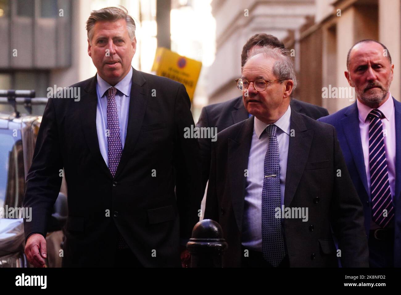 Sir Graham Brady (left) arrives at Conservative party HQ in Westminster ...