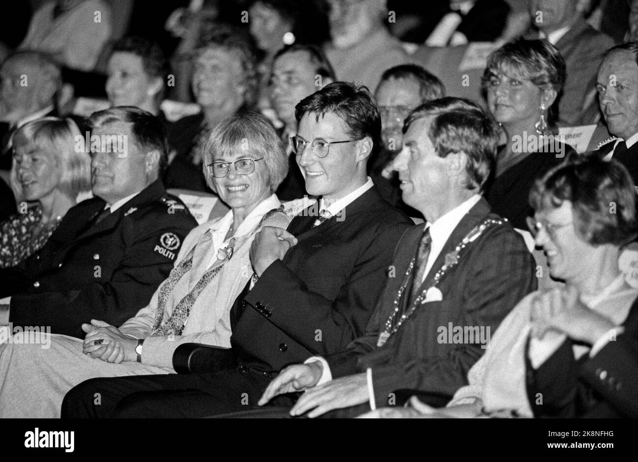 Haugesund 19930822. Crown Prince Haakon in the hall during the official opening of the Norwegian ...