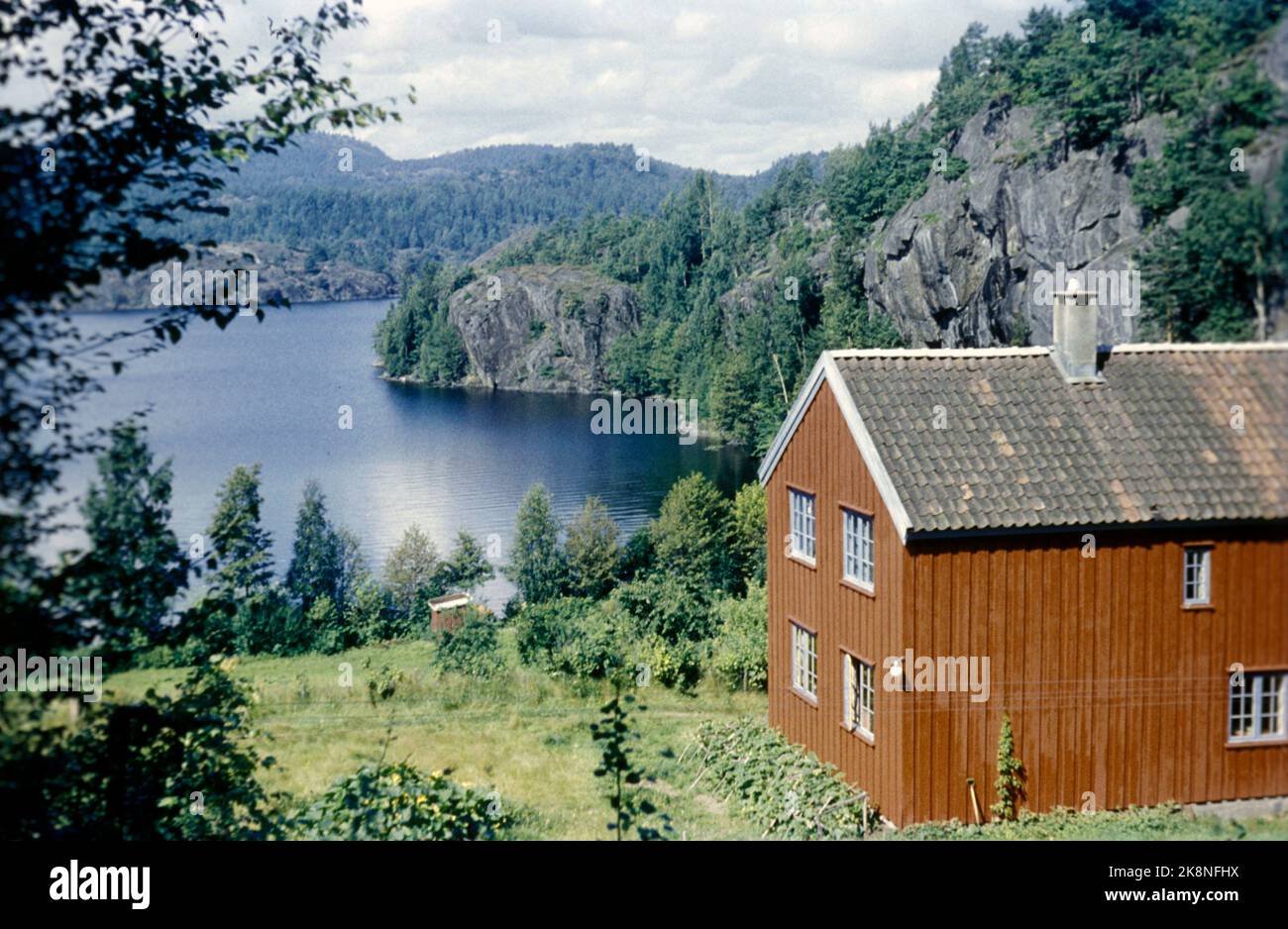 Kjørkelvik, Søndeled 1950s. Aksel Sandemose's small farm in Kjørkelvik ...