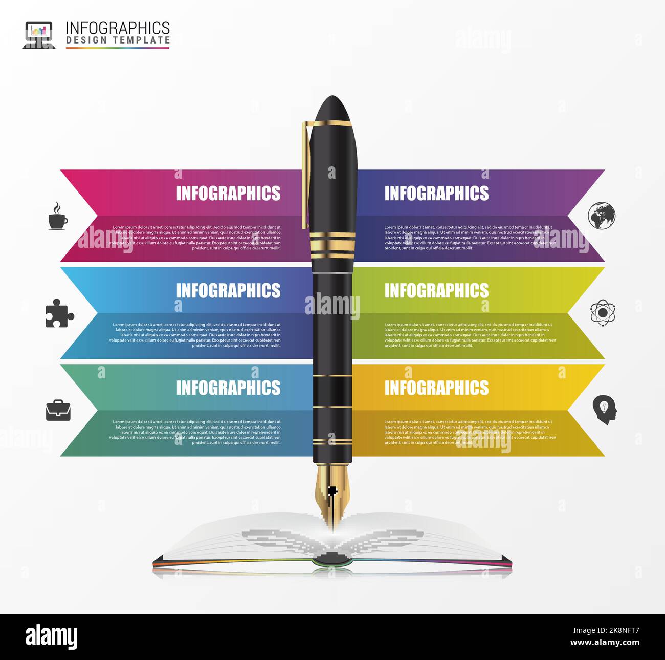 Infographics design template. Business Pen. Vector illustration Stock ...