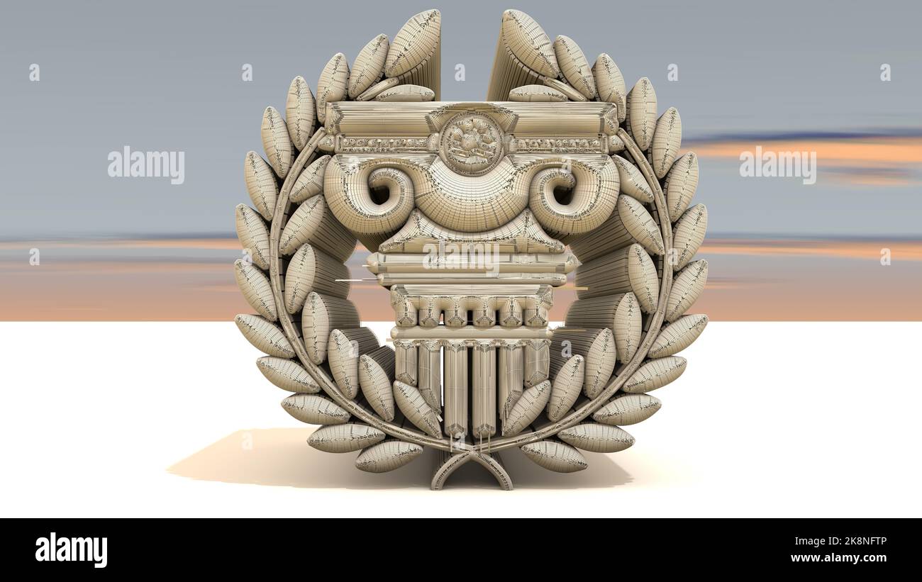 Modern 3D Illustration of architectural structures based on Archaic and ...