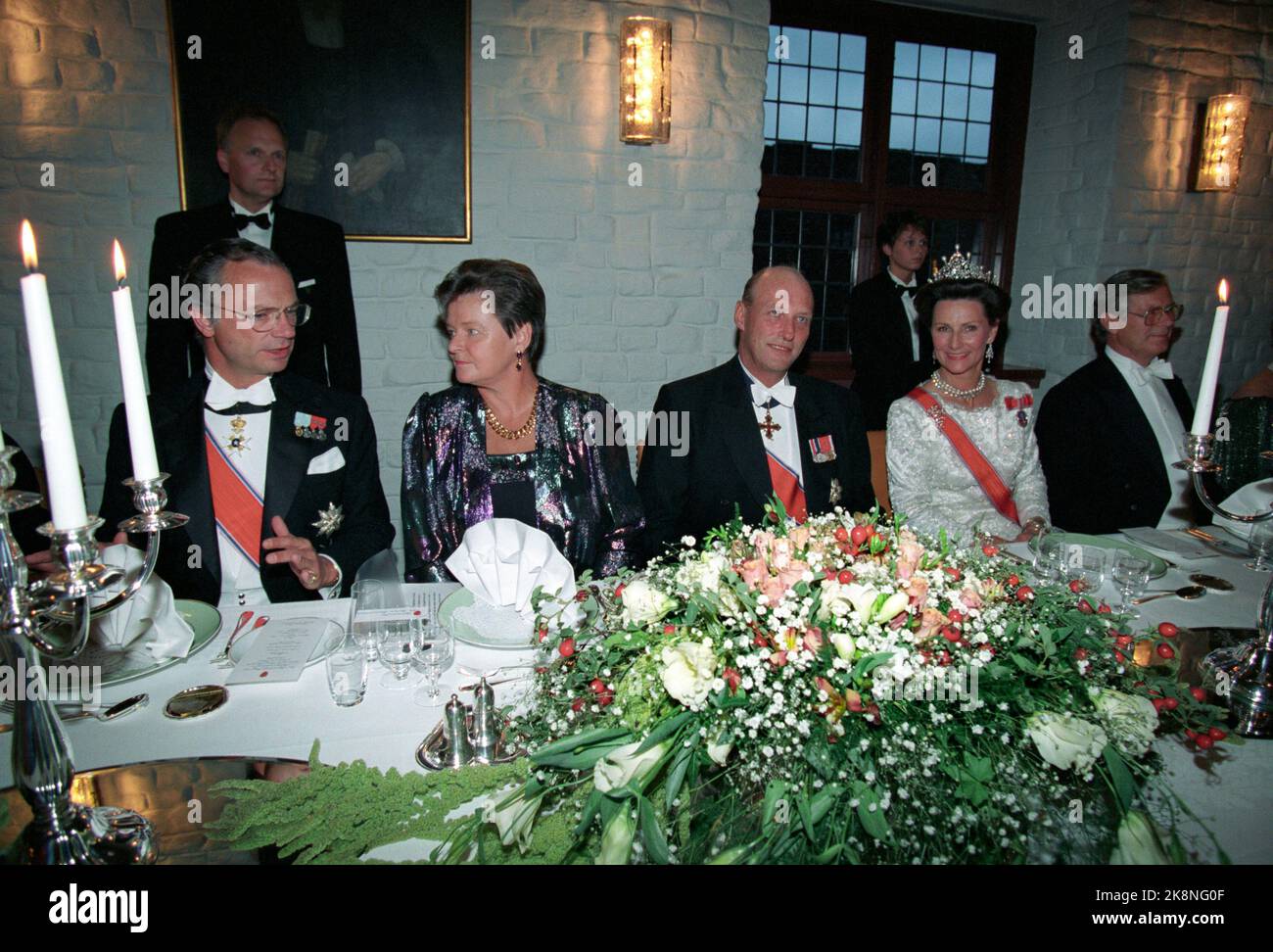 Oslo 199308: Royal silver wedding. The Norwegian royal couple, Queen ...