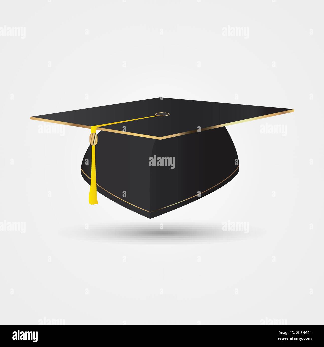 Graduation cap in golden style. Vector illustration Stock Vector Image ...