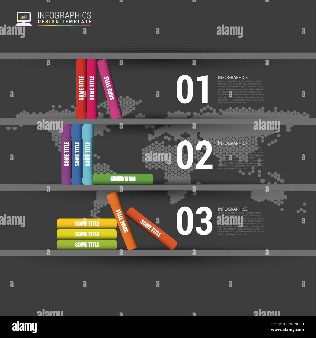 Books step business education infographics. Vector illustration Stock ...