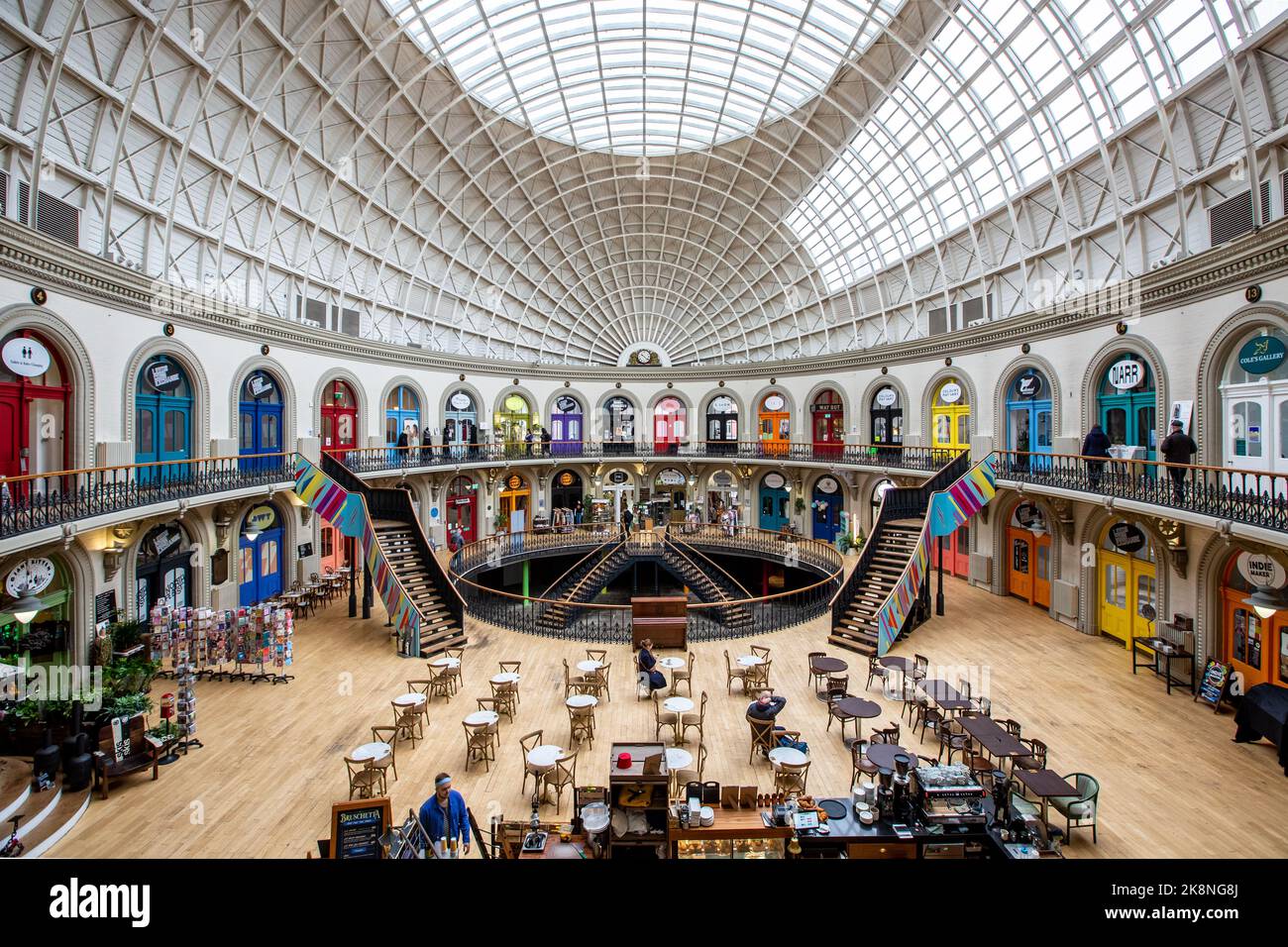 An architecture interior of the Corn Exchange building in Leeds, UK ...