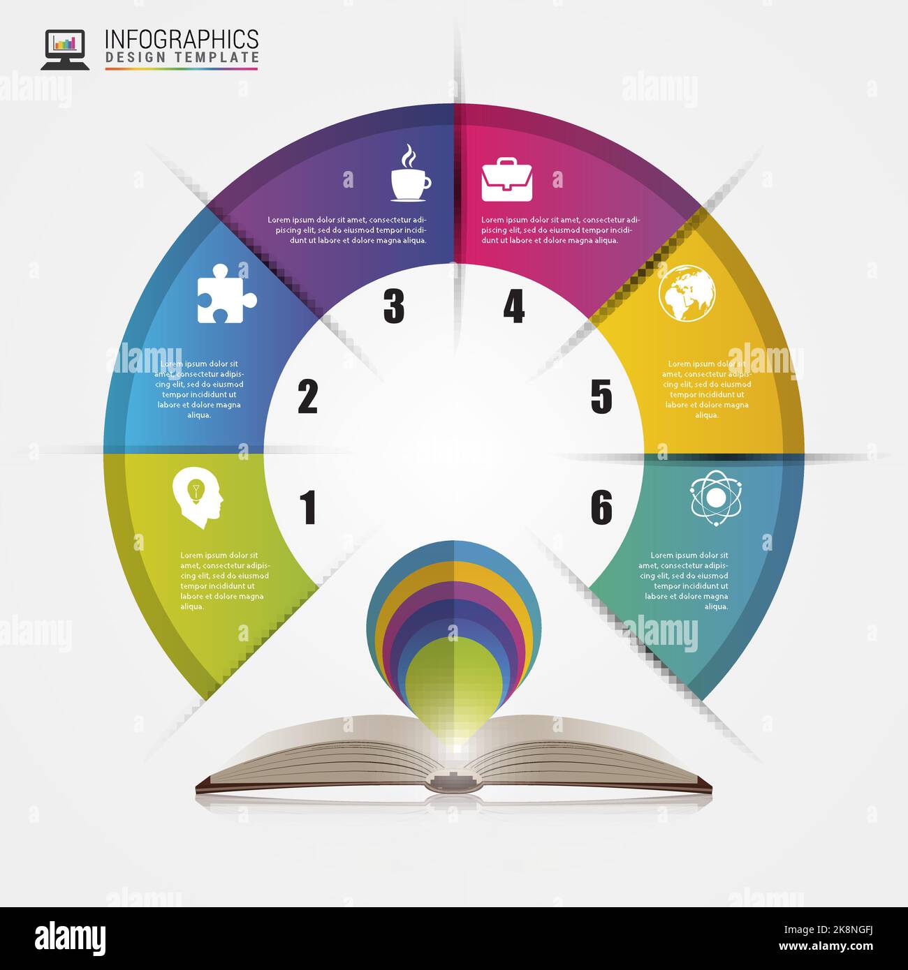 Open book. Infographics concept. Modern design template. Vector ...
