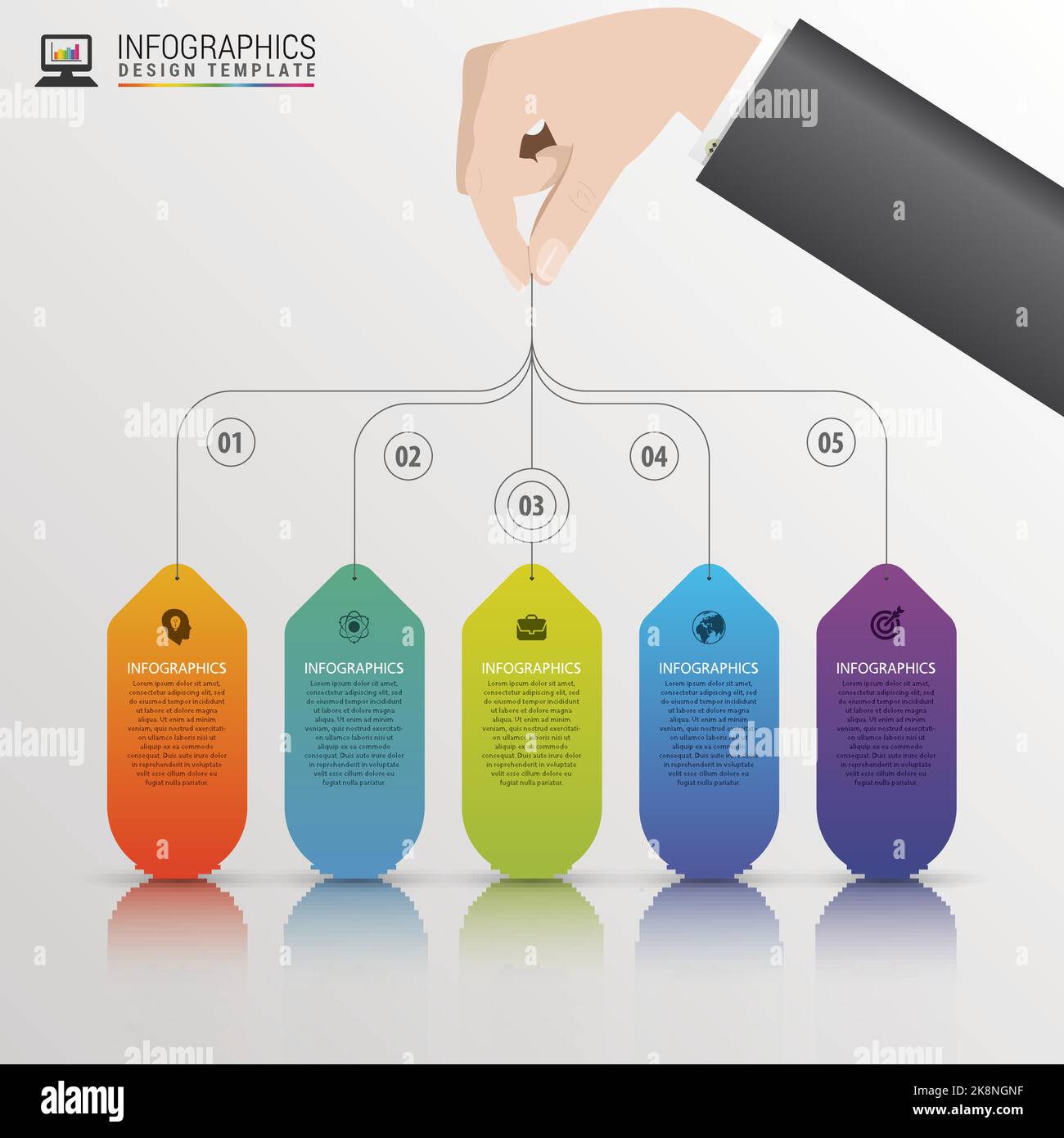 Infographic with banners on the grey background. Vector illustration ...