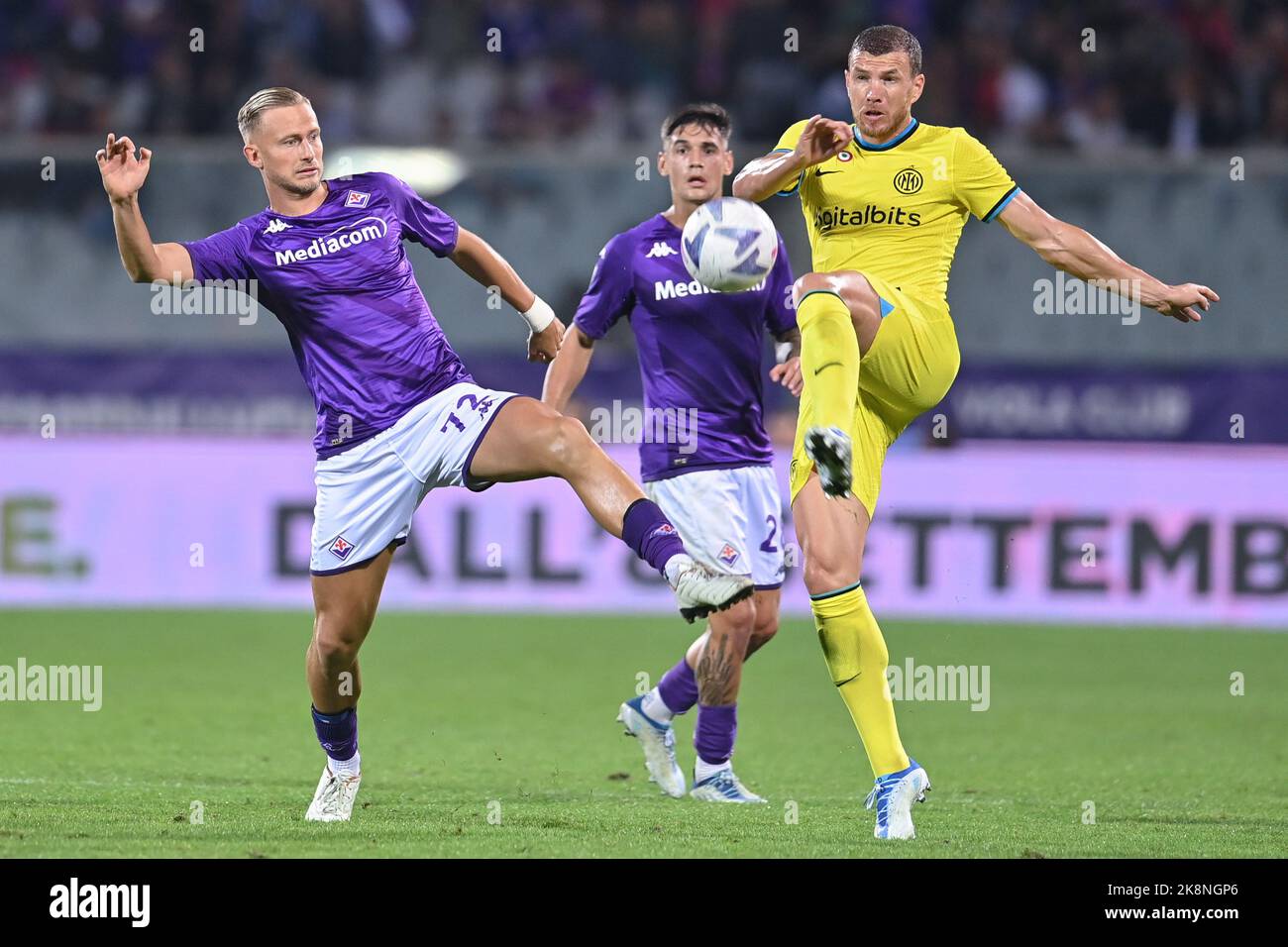 Artemio Franchi stadium, Florence, Italy, October 22, 2022, Edin Dzeko ...