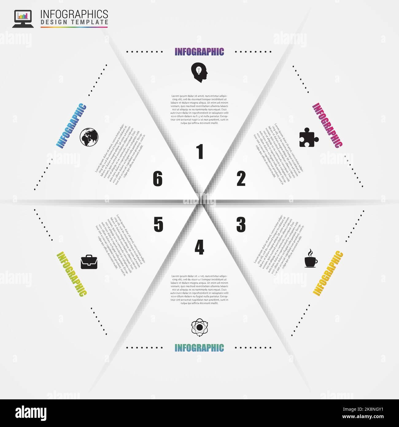 Circle hexagon infographic. Template for cycle diagram. Vector ...