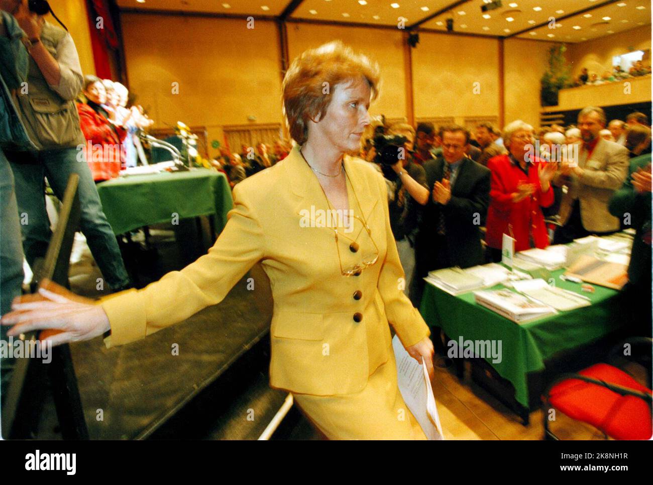 Oslo 19970314 Party leader Anne Enger Lahnstein is praised after her ...