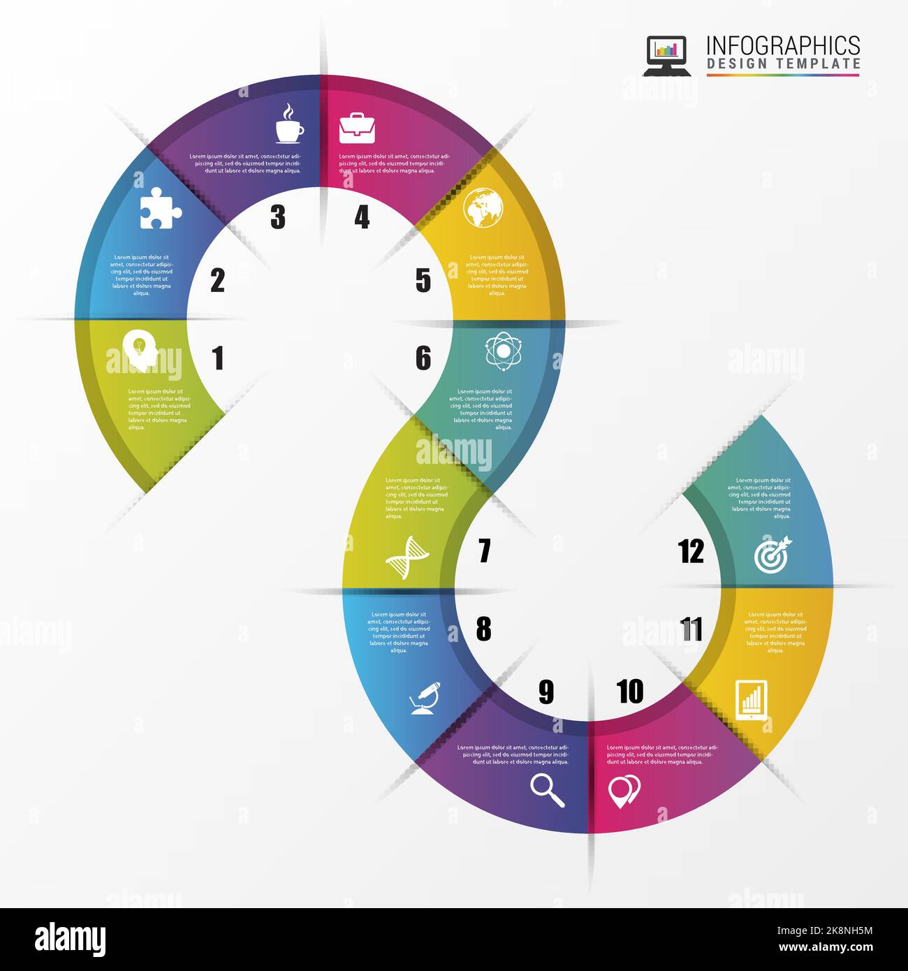 Infographic timeline spiral business template. Vector illustration ...