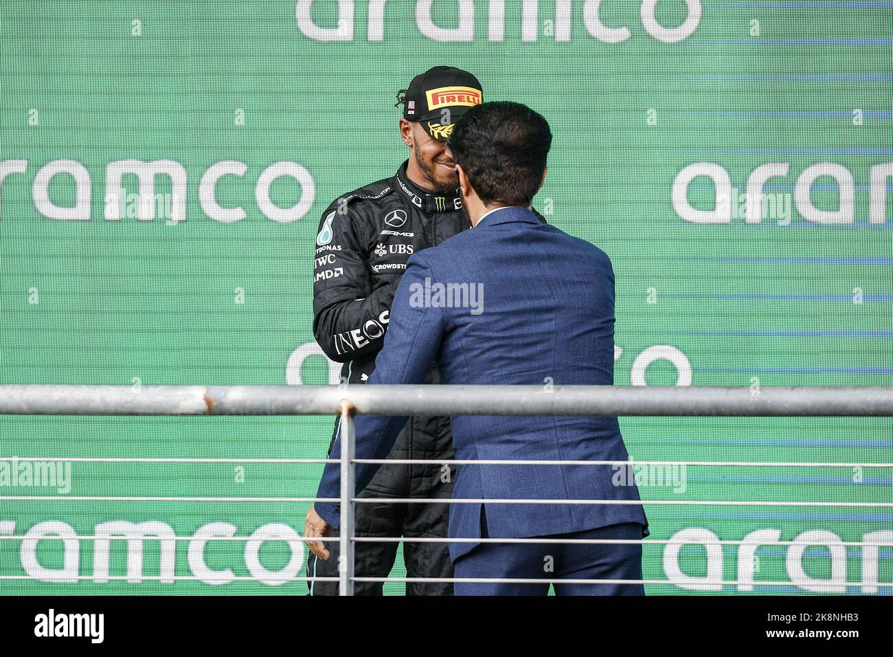 HAMILTON Lewis (gbr), Mercedes AMG F1 Team W13, portrait BEN SULAYEM Mohammed (uae), President ...