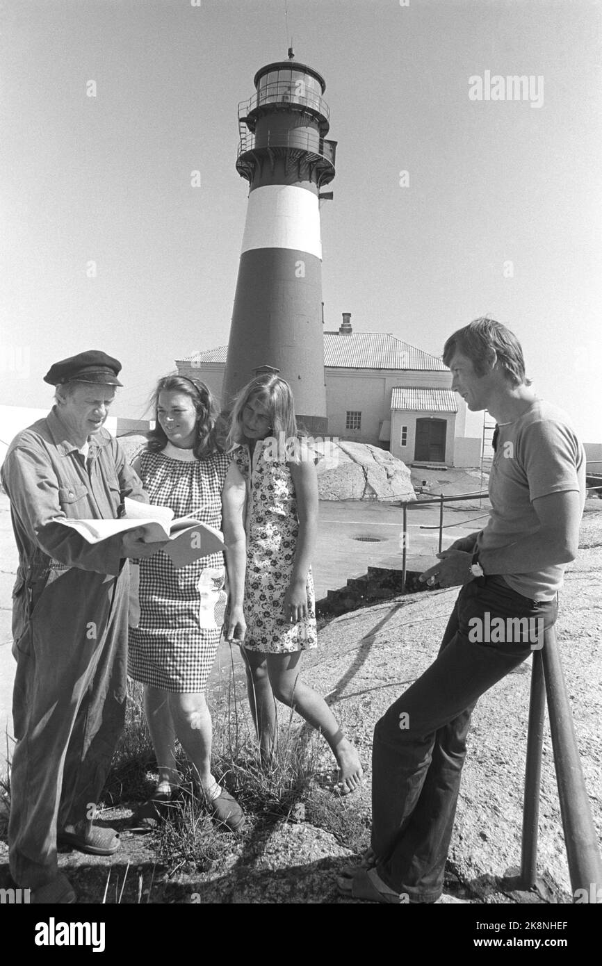 Ryvingen lighthouse 19720805. The filming of the movie "Surroundings ...