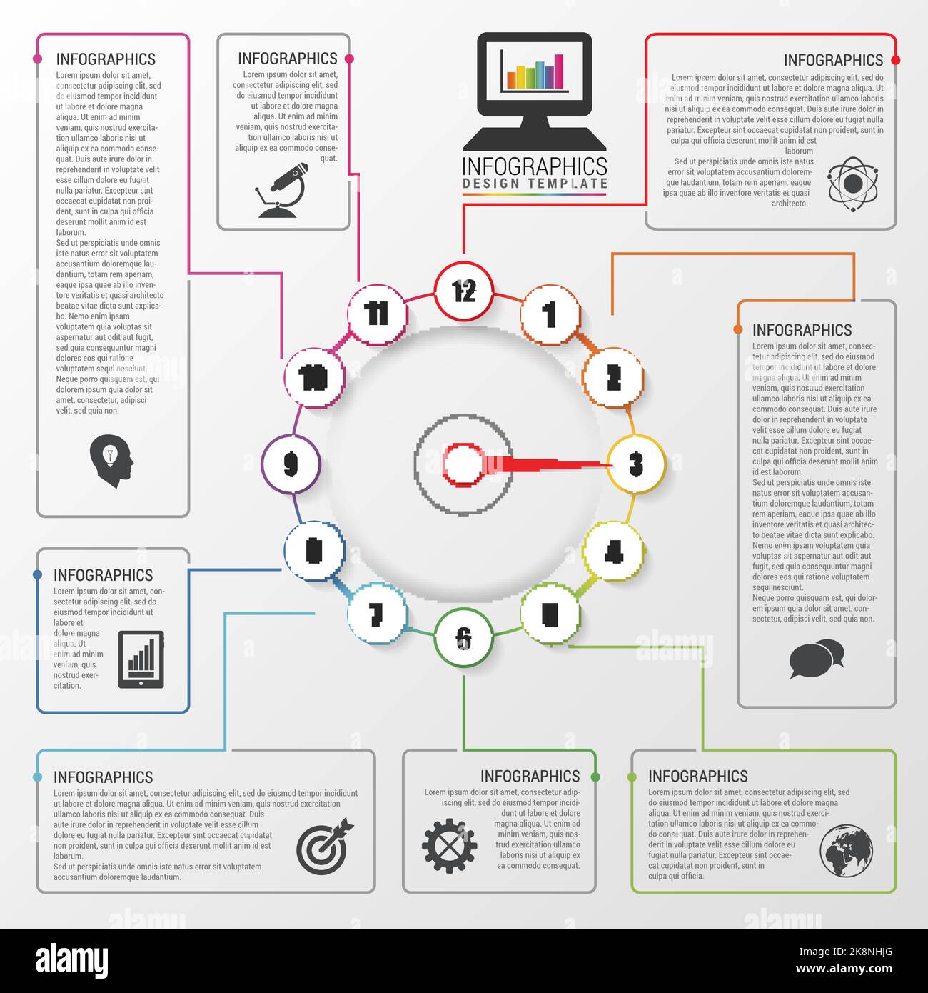 Modern work time management planning infographics. Business concept ...