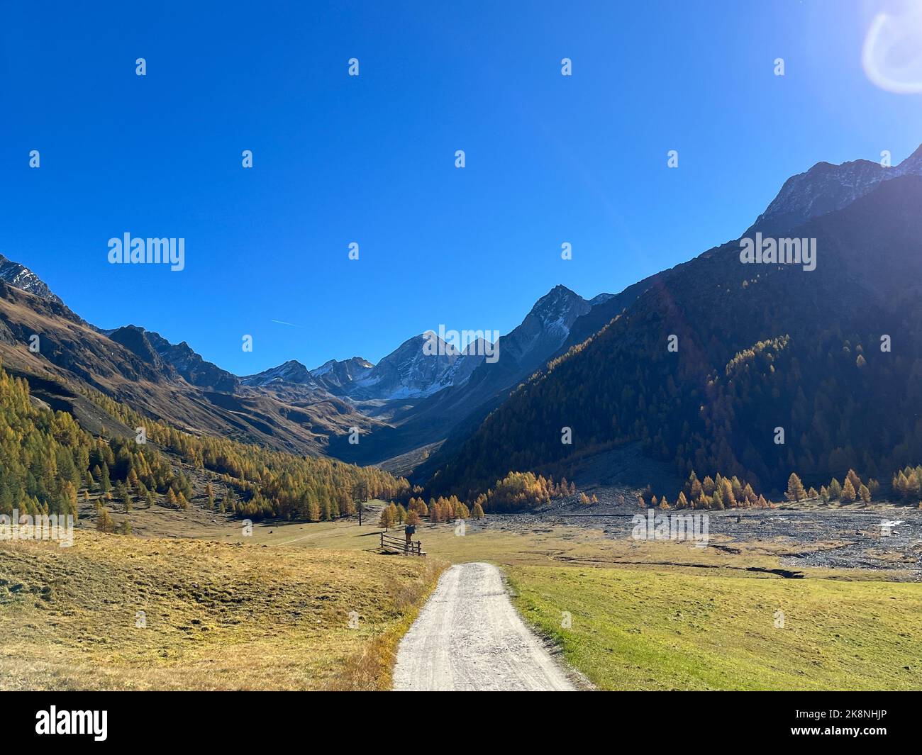 Hiking trail in South Tyrol Pfossental Stock Photo - Alamy