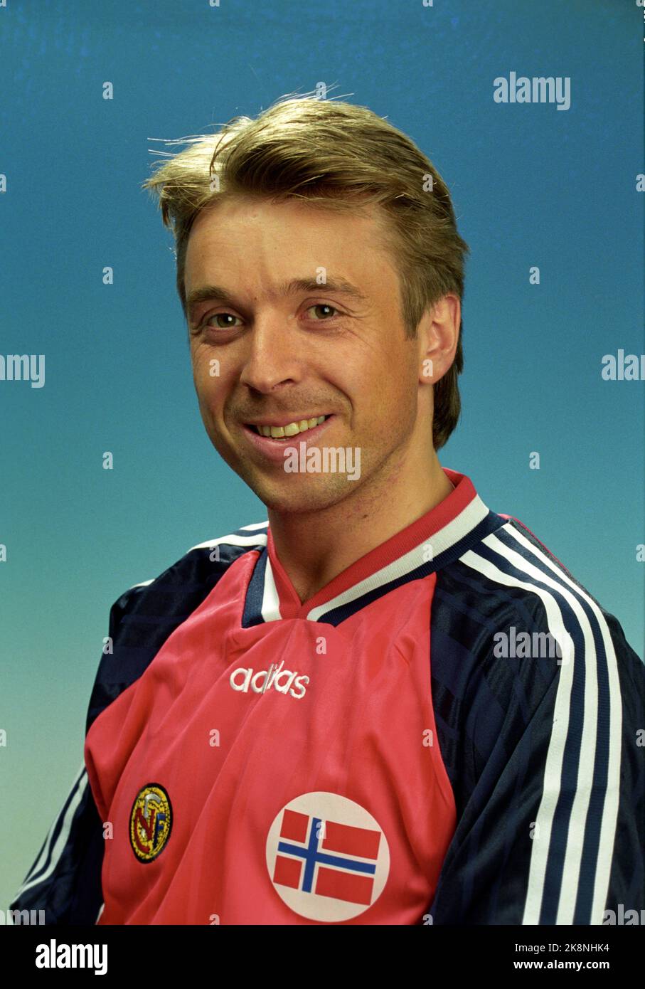 Oslo 19950422 Football Jahn Ivar Jakobsen alias Mini in national team suit. Photo: Tor ...