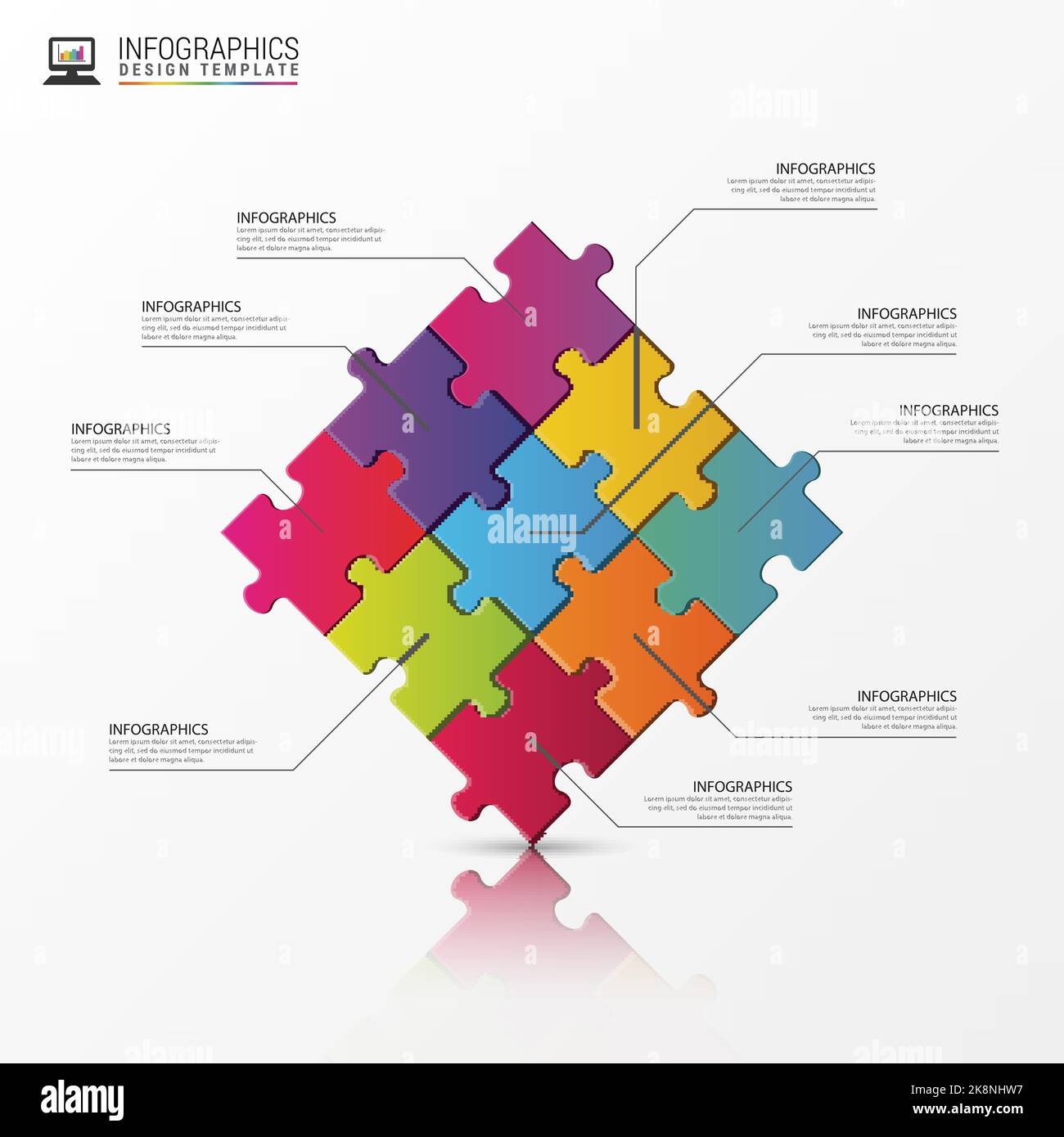 Puzzle piece infographics business concept. Vector illustration Stock ...