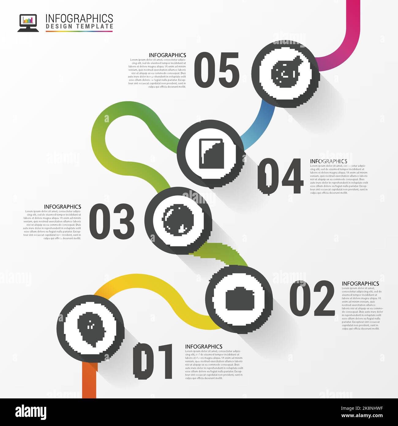 Abstract colorful business path. Timeline infographic template. Vector ...