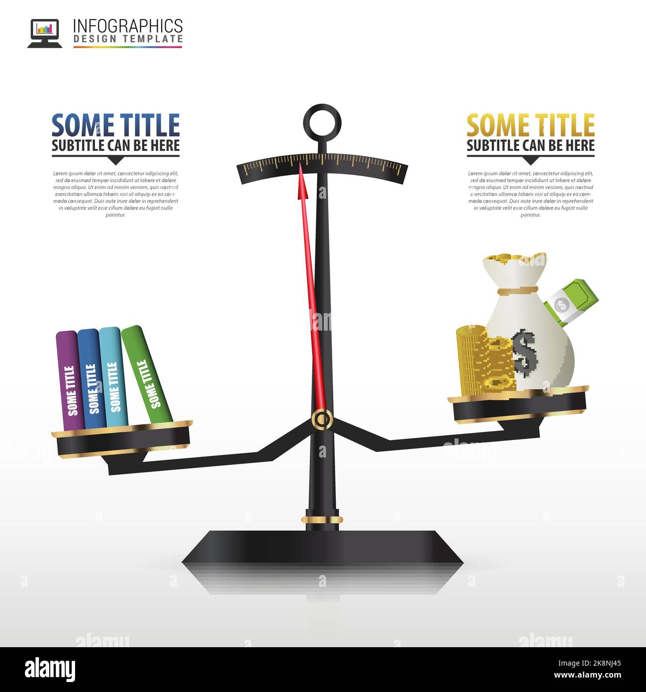 Business golden style price scale Infographics template. Vector ...