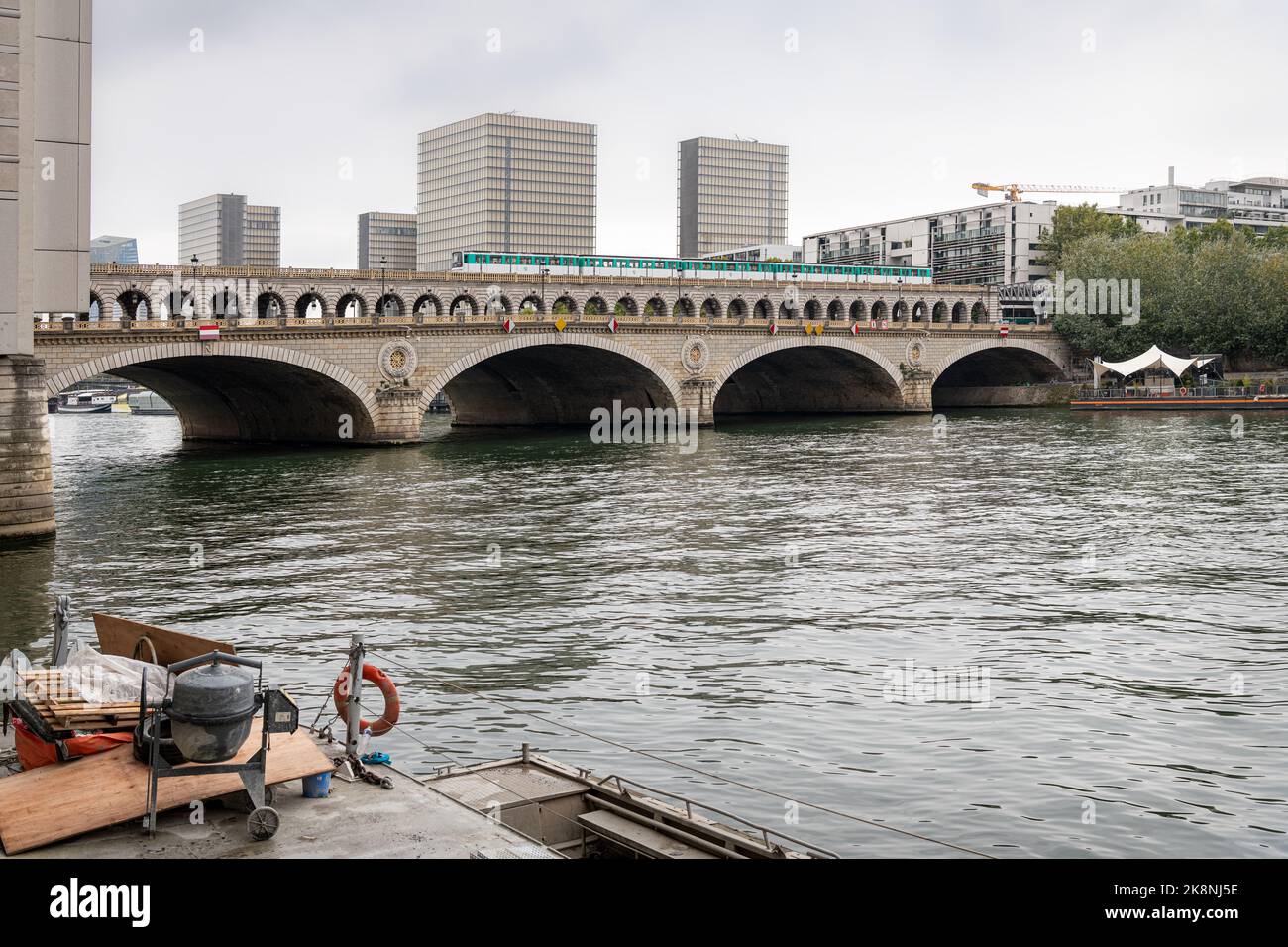 Pont de Bercy combined Road and Rail Bridge across River Seine with a ...