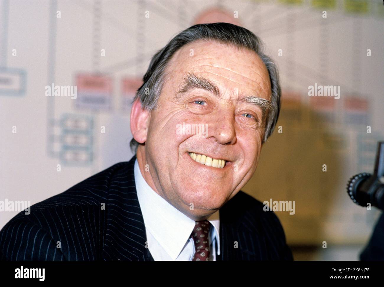 Oslo December 1982 Mayor Albert Nordengen, smiling portrait. Photo ...