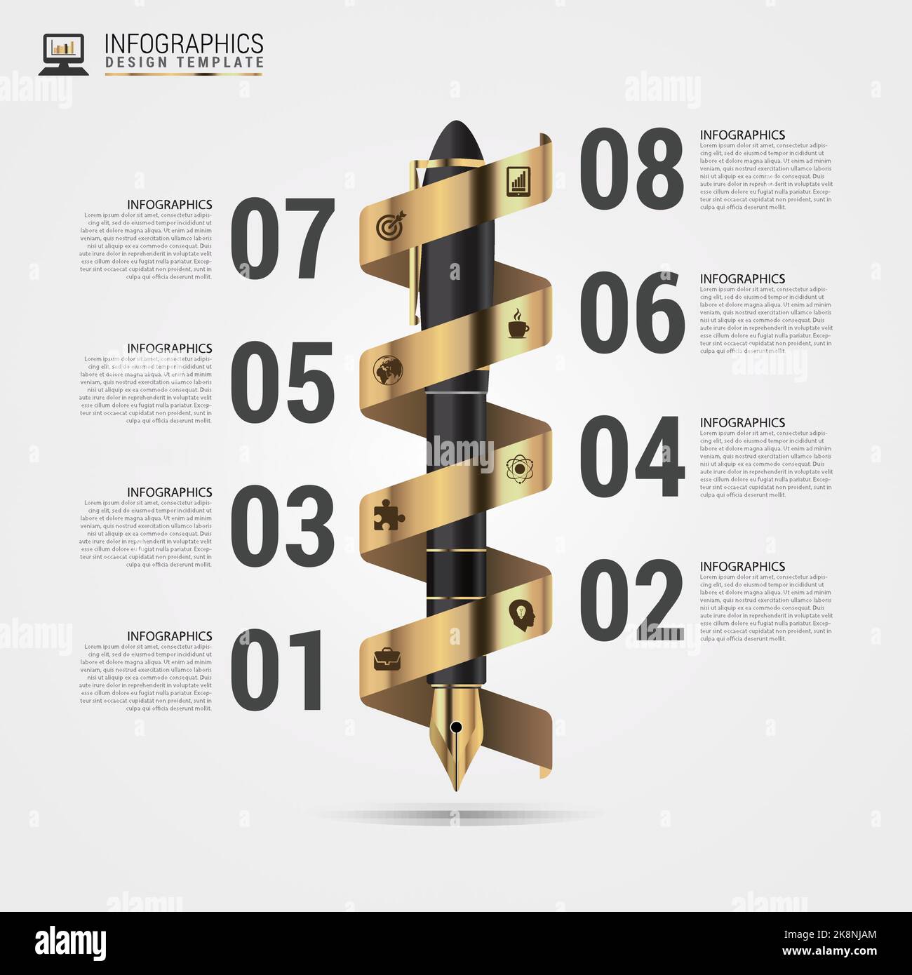 Education pen. Infographics design template. Vector illustration Stock ...