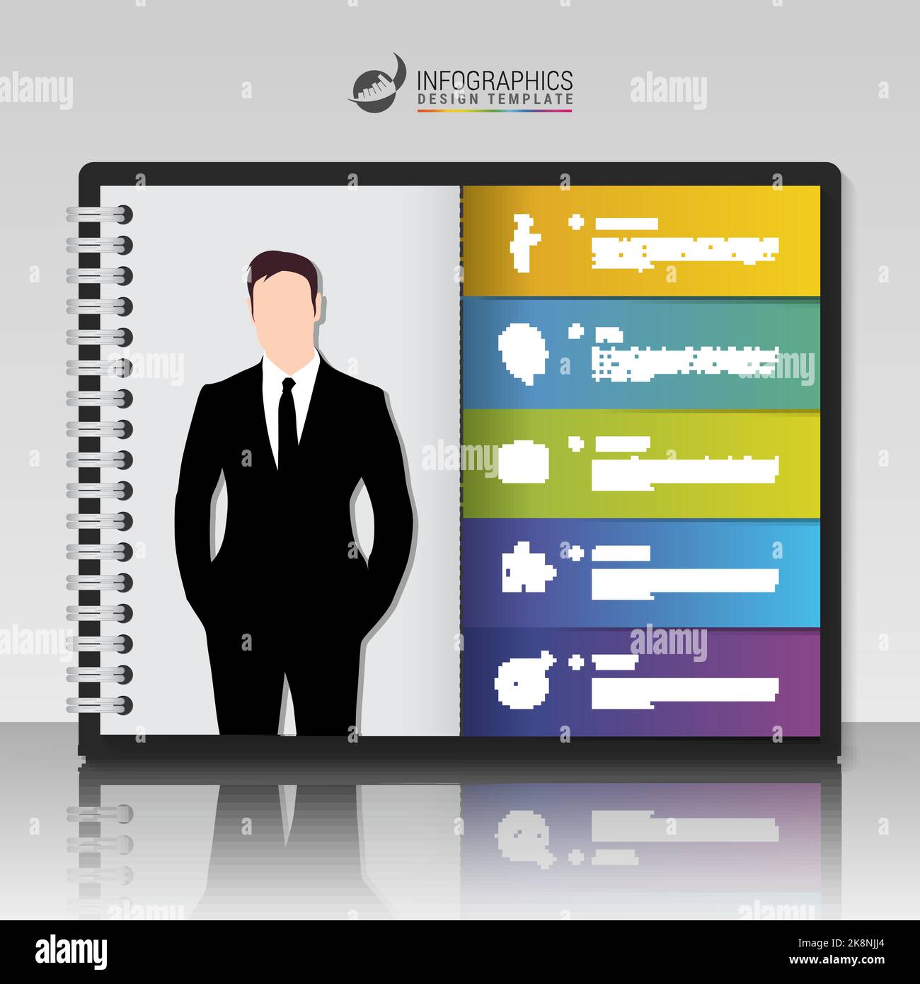 Infographic design with businessman. Modern design template. Vector ...