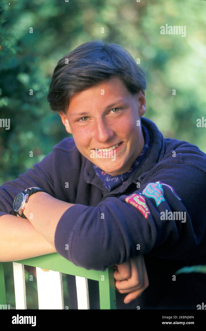 Oslo 199007 Prince Haakon Magnus at Tjøme. Photo: Knut Falch / NTB ...