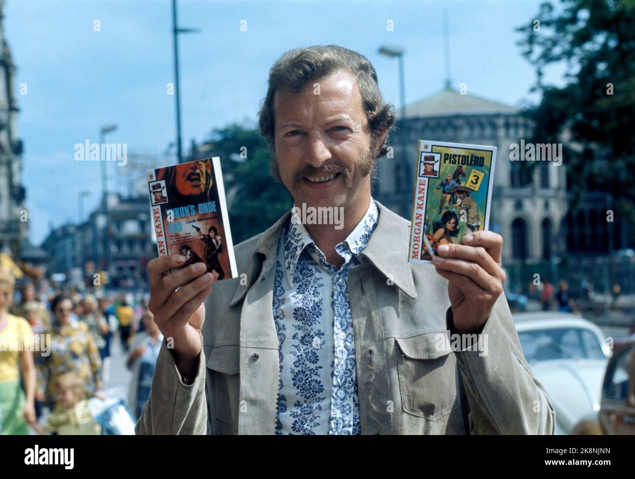 Oslo 19730720: Kjell Hallbing, author of the Morgan Kane books. Here ...