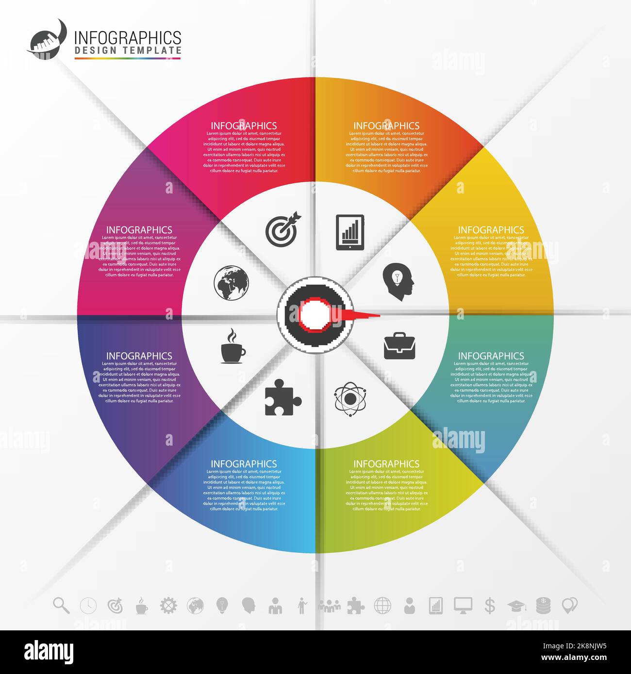 Infographics step by step with pointer. Business concept. Vector ...