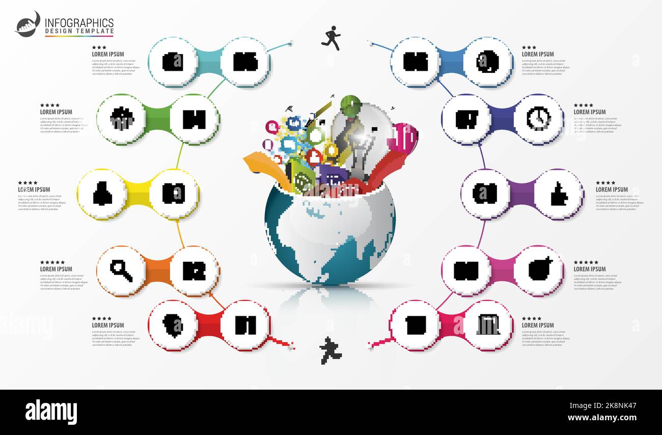 Infographic design template. Creative world concept. Vector ...