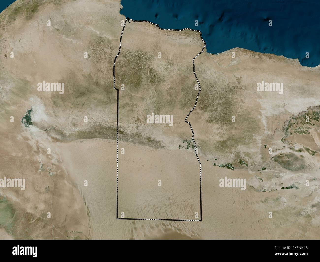 Al Butnan, district of Libya. High resolution satellite map Stock Photo ...