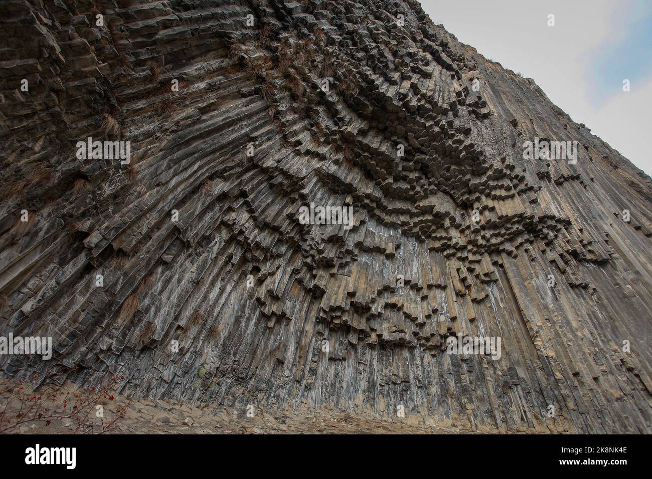 A low angle of the extraordinary Stone Symphony located in Garni ...