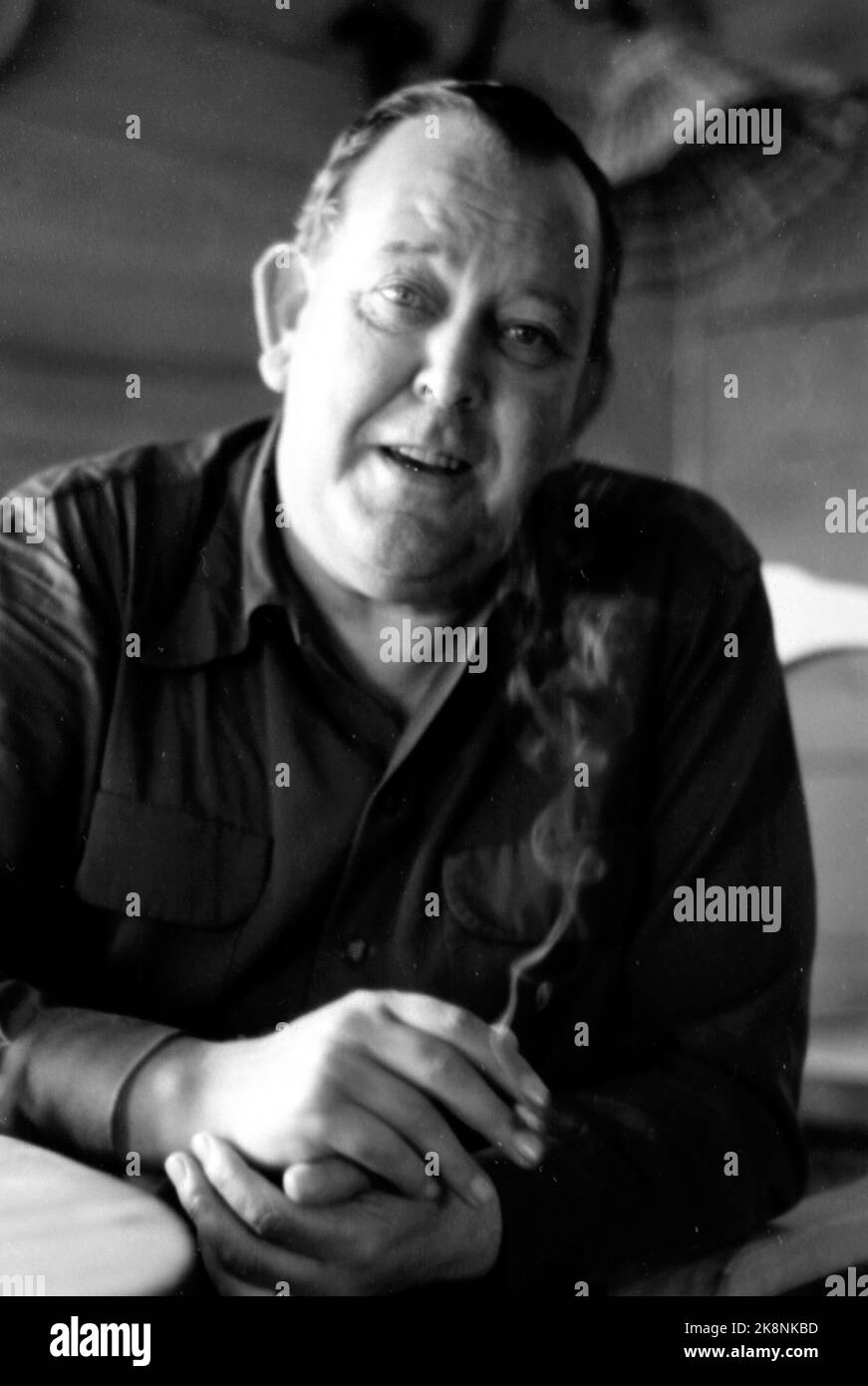 Lieset, Rygelsjøen; Trygve Lie (1896- 1968), former Foreign Minister ...