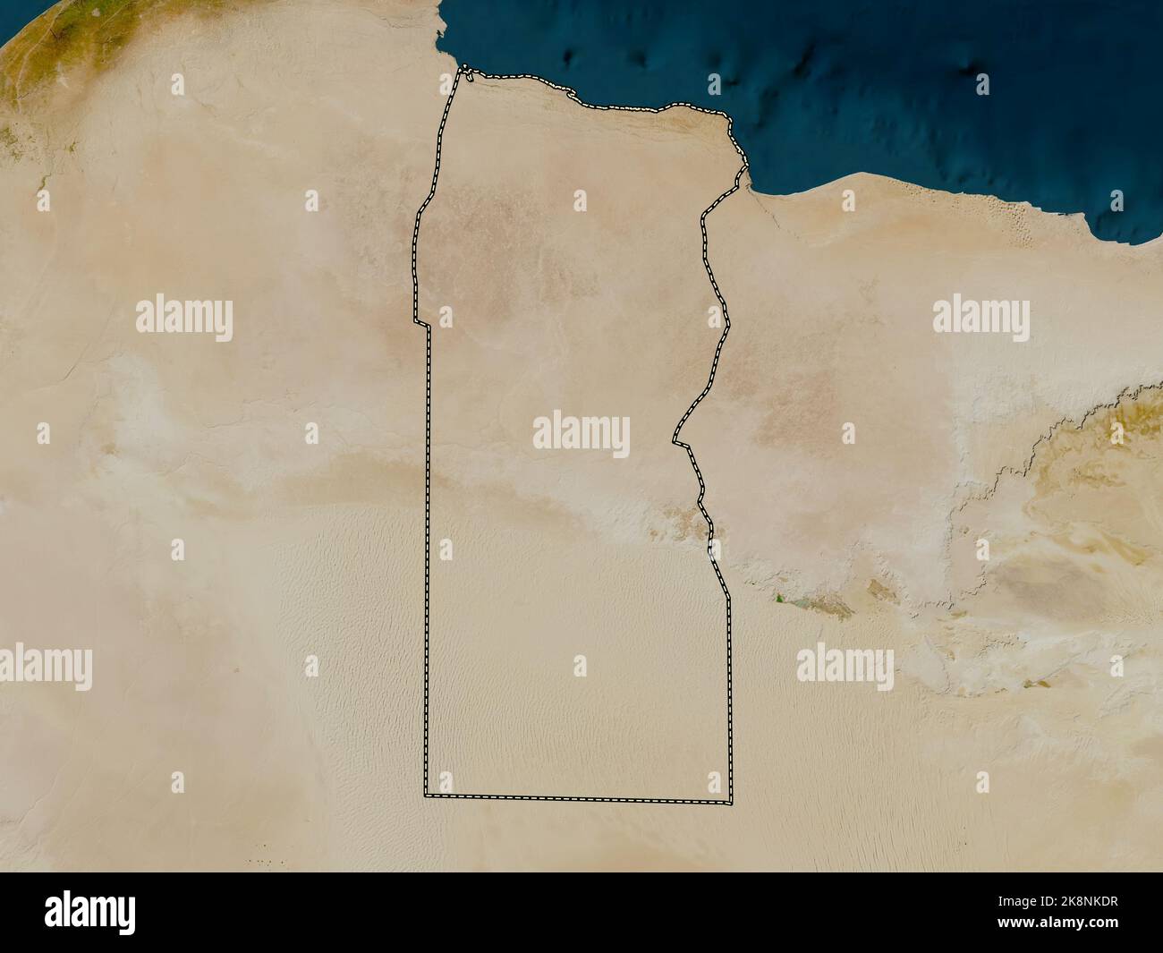 Al Butnan, district of Libya. Low resolution satellite map Stock Photo ...