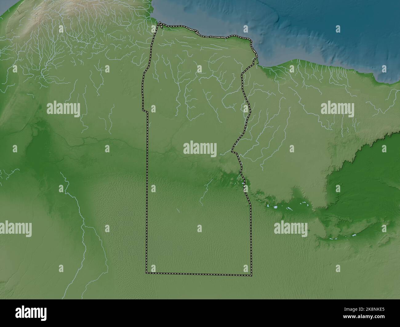 Al Butnan, district of Libya. Elevation map colored in wiki style with ...