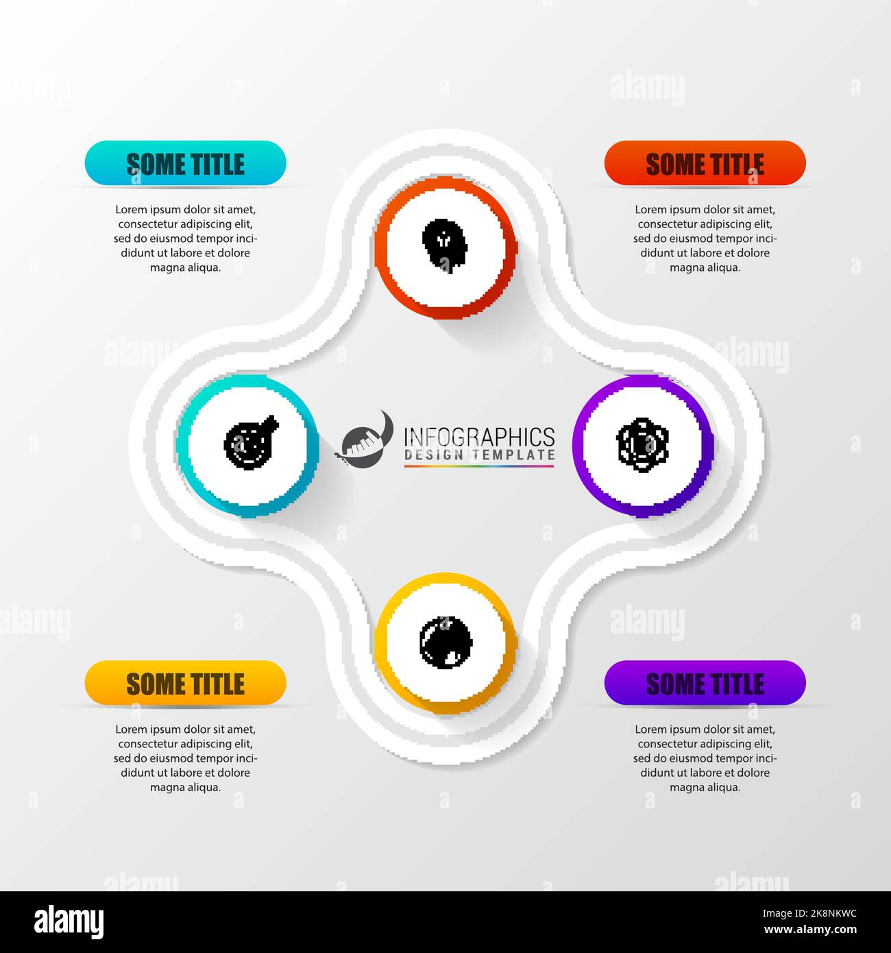 Infographic report template with icons. Business concept. Vector ...