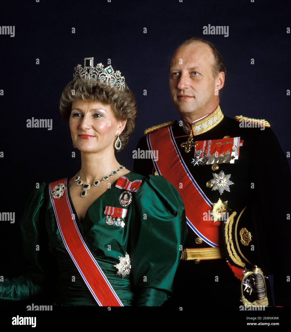 Oslo 19870119 Crown Prince Harald and Crown Princess Sonja photographed ...