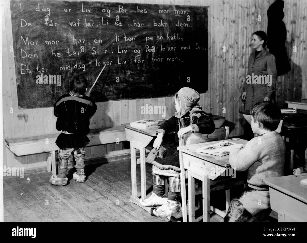 Karasjok, Finnmark, January 1950. From the boarding school for moving ...