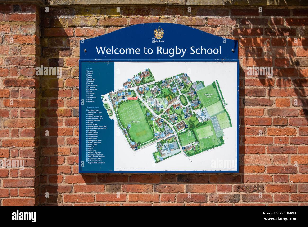 The famous Rugby School map. UK Stock Photo - Alamy