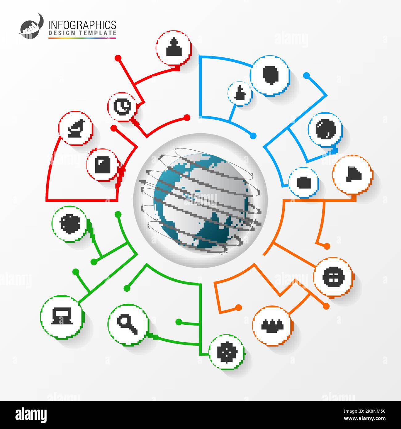 Infographic network concept. Modern business template. Vector ...